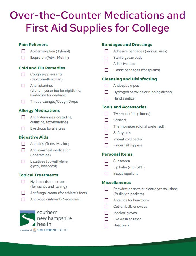 Packing for College? Your Over-the-Counter Medication and First Aid ...